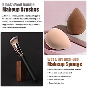 All in One Makeup Kit, Includes 12 Colors Naked Eyeshadow Palette, Buff Beige Liquid Foundation, Lipstick Set, Mascara, Makeup Brush, Makeup Sponge, Eyebrow Powder, Eyebrow Soap, Winged Eyeliner Stamp, Makeup Gift Set for Women(#104)