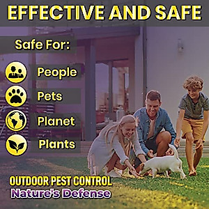Natural Outdoor Pest Control Spray -Trifecta Nature's Defense: Insect Killer, Mosquito Killer, Spider Killer, Use For Lawns, Patios, Backyard Bug Repellent, Nano-Sized Essential Oils, Safe For People, Planet, Pets (Best Value Concentrate - 32oz)