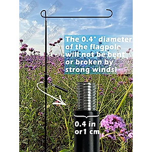 LCCBRO Garden Flag Stand Holder Heavy Duty with 5 Prong Base for Outside Double Flag, More Stable Yard Flag Stand Weather Proof, for Flags up to 13" Wide (Flag Stand Only)