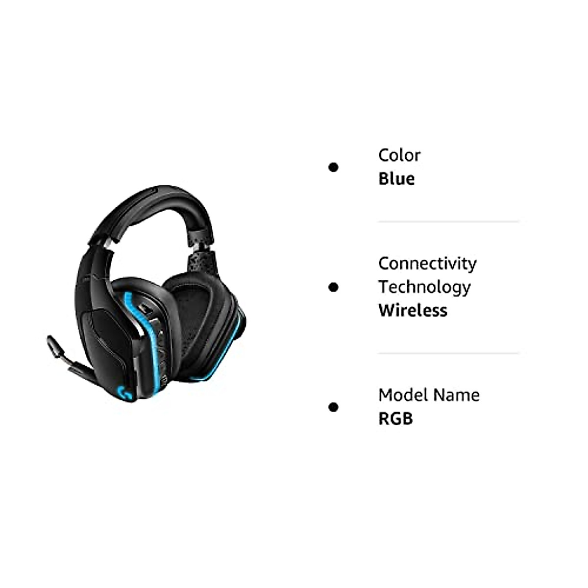 Logitech G935 Wireless DTS:X 7.1 Surround Sound LIGHTSYNC RGB PC Gaming Headset - Black, Blue (Renewed)