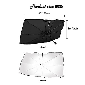 2023 Newest Car Umbrella Sun Shade Cover,Nano 5-Layer Block UV Reflector+Handy Windshield Sun Shade for Most Cars SUV Truck,One of The Fastest Cooling and Sun Protection Car Sun Shade