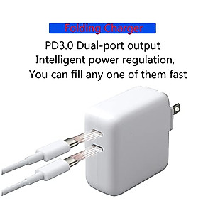 iPhone Fast Charger [MFi Certified] 35w Dual USB C Charger Apple Power Adapter Foldable Apple Charging Block for iPhone 14/14 Pro Max/13/13 Mini/13 Pro Max/12/11/ Samsung Galaxy S22 Ultra/Note 10