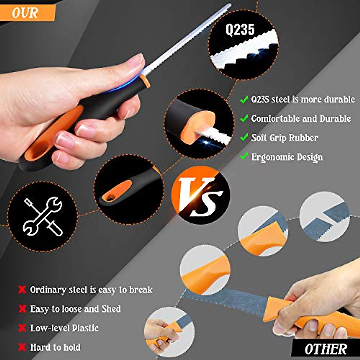 Halloween Pumpkin Carving Kit, 6 Pcs Pumpkin Carving Knife with 12 Stencils 1 Mark Pen 1 Storage Bag, Professional Pumpkin Carving Tools