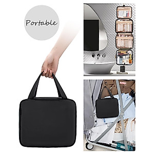 Hanging Toiletry Bag Travel Makeup Bag TSA Approved Clear Bag for Toiletries Waterproof Cosmetic Bag Toiletry Bag for Women Men Travel Toiletry Organizer for Bathroom Shower (Medium, 1-Black)