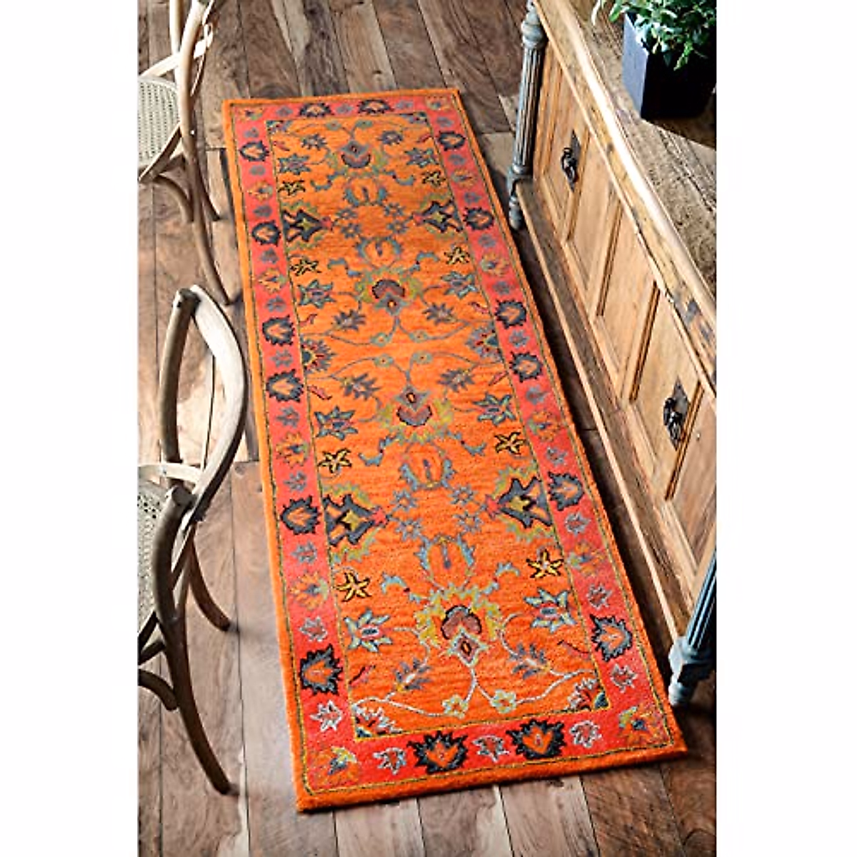 nuLOOM Hand Tufted Montesque Runner Rug, 2' 6" x 10', Orange