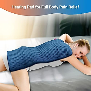 Comfytemp Heating Pad for Back Pain Relief - Extra Large Heating Pads with Auto Shut Off, XL Heating Pad 17''x 33'', Electric Fast Heat Pad for Neck/Shoulder/Full Body, 3 Heat Settings