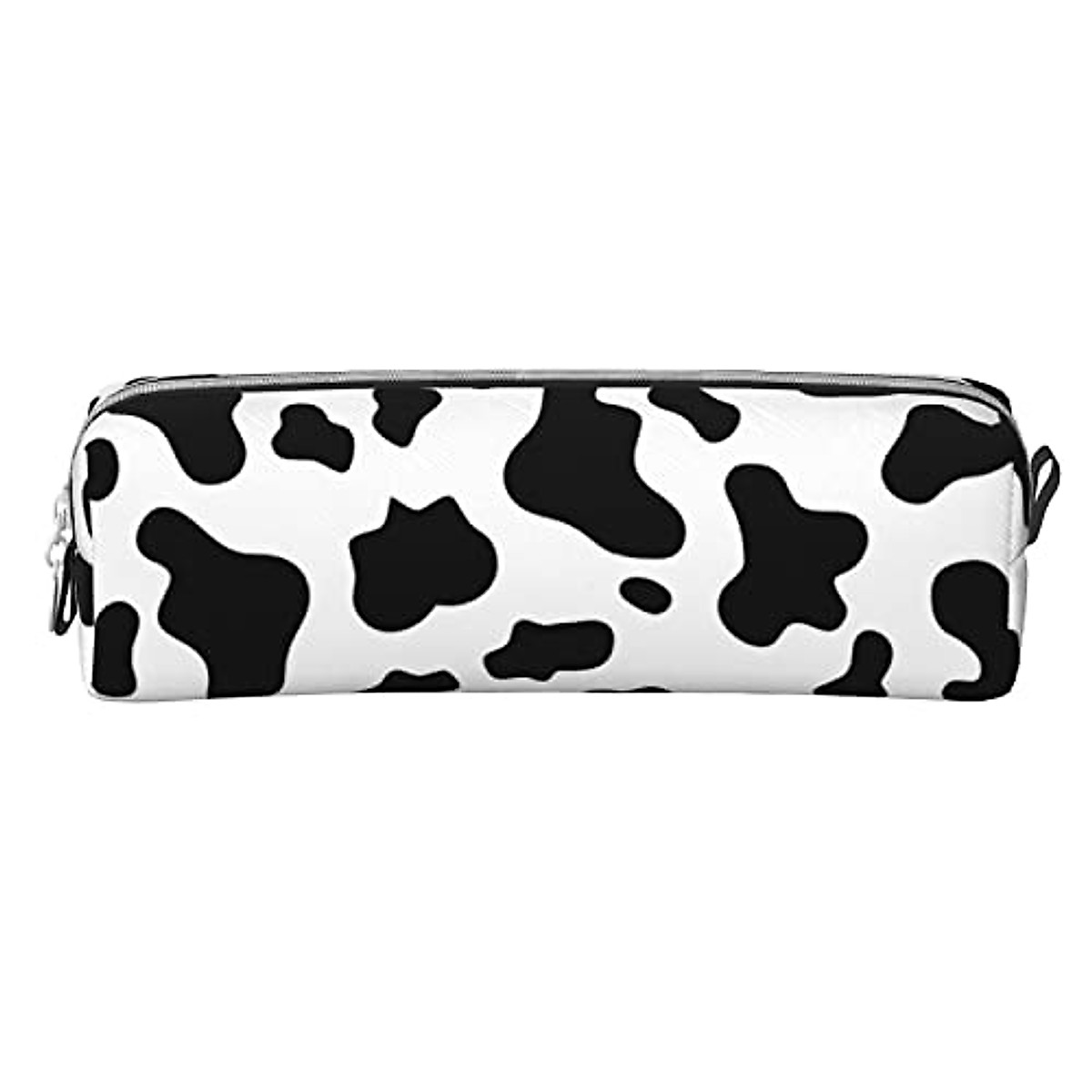 Cow Print Pencil Bag Aesthetic Zipper Pen Pouch Boys Girls Small Portable Marker Box Case Office Travel Home