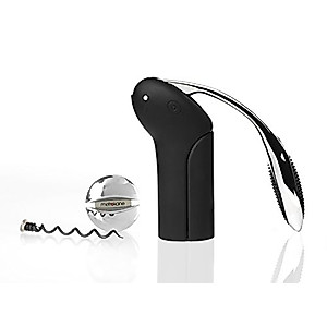 Rabbit Vertical Lever Corkscrew with Foil Cutter, 5 1/2w x 2 1/2d x 6h (in), Black