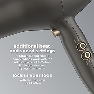 INFINITIPRO BY CONAIR FloMotion Pro Hair Dryer | Personalize Your Drying Experience with Adjustable Airflow | Includes Diffuser and Concentrator