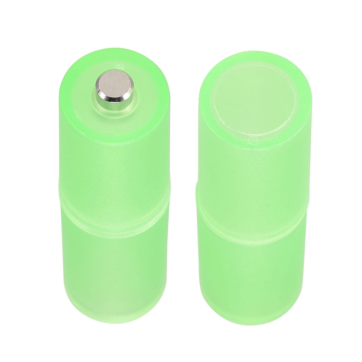 uxcell AAA to AA Battery Adapter Battery Converter Cases Holder Shell with Metal Contacts on One Bottom Green 4 Pcs