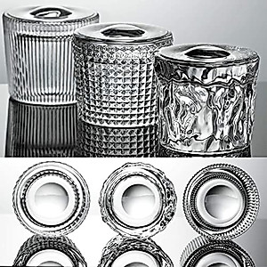 primeauty Crystal Whiskey Glasses Set of 3,Liquor Rocks Glasses Rotatable Old Fashioned Glasses, Tumbler Rocks Bar Glass for Drinking Bourbon, Scotch, Cocktails, Cognac Father's Day Gift