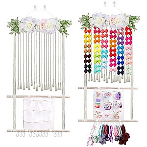cherrboll Bows Holder for Girls, X-Large Capacity Headbands Hair Bows Organizer Stand Wall Hanger Decor for Nursery Room Toddler Women