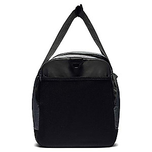 Nike Brasilia Training Duffel Bag, Versatile Bag with Padded Strap and Mesh Exterior Pocket, Medium, Flint Grey/Black/White