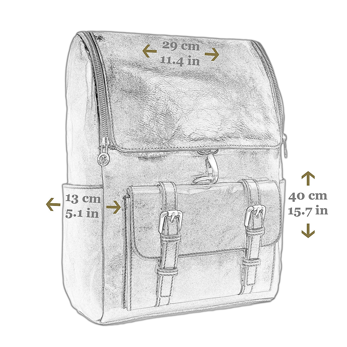 Time Resistance Leather Backpack up to 15in Laptop Brown Travel Book Bag (Black)