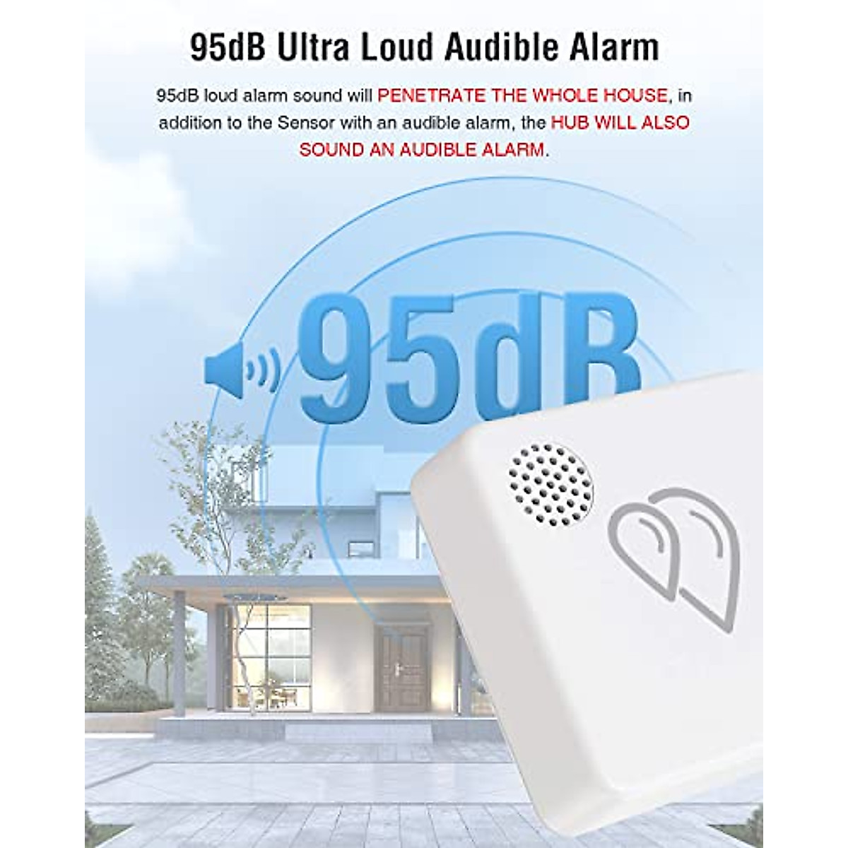 MOCREO SW2 Water Leak Detector Sensor with 95dB Alarm, Hub Required, No Subscription Fee, Home Wireless Flood Monitor for Basement, Laundry, Pipe Leakage, Sink Overflow