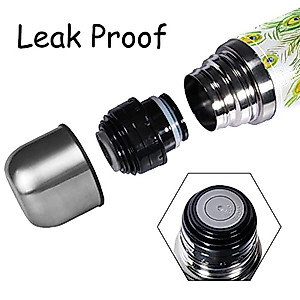 Watercolor Style Peacock Stainless Steel Water Bottle Leak-Proof, Double Walled Vacuum Insulated Flask Thermos Cup Travel Mug 17 OZ