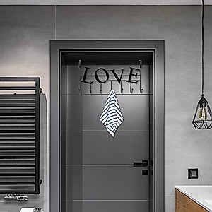 Healifty 1pc Storage Over Hook Hats Livingroom Mudroom Door Rails Towel Hanger Jackets Punching- free Decor Iron Hanging Home Metal Shop Clothes Wall Art Gadget Love Duty Hangers The