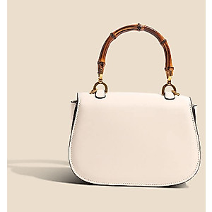 Genuine Leather Purse Tote Shoulder Bag for Women Handbag Crossbody With 2 Straps Small Bags Mini Purse Saddle Bag (Black)