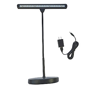 Extra Wide Piano Music Lamp- 18 LED Light for Piano, Desk, Reading, Crafting, Includes Wall Plug Adapter