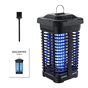 Bug Zapper for Outdoor and Indoor, High Powered 4200V Auto on/Off Electric Mosquito Zappers Killer, IPX4 Waterproof Fly Trap Outdoor, 18W Electronic Light Bulb Lamp for Home Backyard Patio