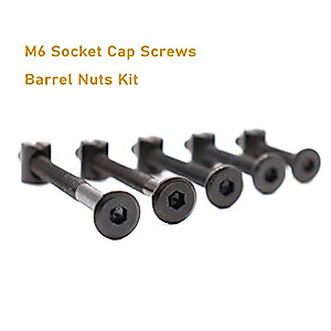 binifiMux 50pcs Black Hex Socket Cap Bolts Barrel Nuts Assortment Kit for Crib Baby Bed Cots Furniture, M6 x 40mm/ 50mm/ 60mm/ 70mm/ 80mm