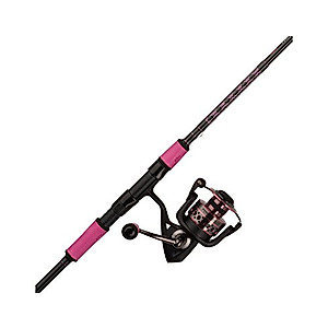 PENN Passion Spinning Reel and Fishing Rod Combo, Black Pink