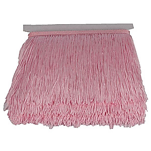 Heartwish268 Fringe Trim Lace Polyerter Fibre Tassel 6inch Wide 10 Yards Long for Clothes Accessories Latin Wedding Dress DIY Lamp Shade Decoration Black White Red(Baby Pink)