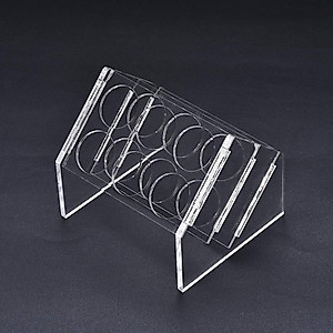 uxcell Slant Rack Acrylic Test Tube Holder 6 Wells for 50ml Centrifuge Tubes Clear