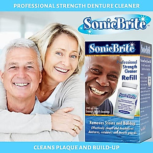 SonicBrite: High Intensity Dental Cleaning Powder — Freshen Your Dentures, Retainers, Night Guards and Aligners — Powerful Formula Removes Stains, & Plaque