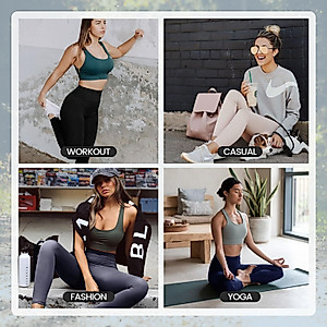 High Waisted Leggings for Women - No See Through Tummy Novelty Workout Yoga Pants with Pockets Reg & Plus A-White