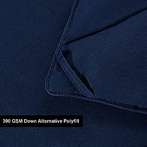 TOPLUXE Queen Comforter Se(Queen, Navy Blue)