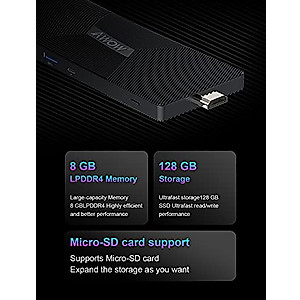 AWOW Fanless 8GB Mini PC Stick Intel Celeron J4105, 128GB Storage, Windows 11 Pro Mini Computer Stick Supporting HDMI 2.0 and Mini DP 1.2 Dual 4K@60Hz, Dual Band WiFi and Gigabit Ethernet Port, NY41S