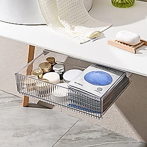 submatches Under Table Desk Drawer Storage Organizer, Attachable Under Desk Storage Drawer, Strong Adhesive Under Desk Pencil Drawer Slide Out, Add a Desk Drawer Hidden Under Mounted (Extra Large)