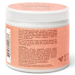 SheaMoisture Curly Hair Products, Coconut & Hibiscus Curl Enhancing Smoothie with Shea Butter, Sulfate Free, Paraben Free Hair Cream for Anti-Frizz, Moisture & Shine, (2 Pack - 16 Fl Oz Ea)