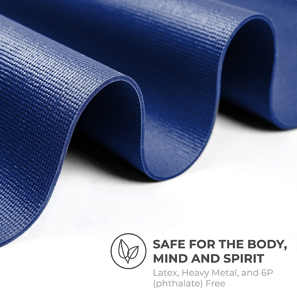 Sunshine Yoga 10-Pack Deluxe Studio 6mm Extra Thick Yoga Mat, 74" x 24" Extra Long Exercise Mat, Non Slip, Anti-Tear Fitness Mat, Yoga Mats for Schools, Studios, or Gyms, Dark Blue