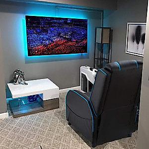 Homall Massage Gaming Recliner Chair, Racing Style Gaming Sofa, PU Leather Home Theater Seating, Modern Living Room Recliners Ergonomic Comfortable Gamer Lounge(Blue)