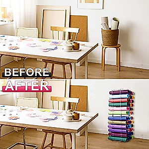 DROLE 4 Sets 24 Holes Vinyl Roll Storage Rack Vinyl Roll Holders for Craft Room Organizers and Storage 1.96" Holes Total 96 Holes