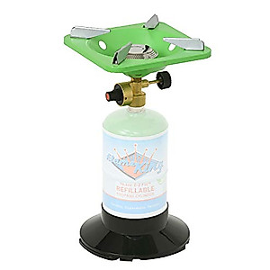 Flame King YSNVT-508 Portable BottleTop Camping Stove with Stable Lightweight Base Stand, Great for Outdoor Cooking, Backpacking, Compatible with 1LB Propane Gas Bottle