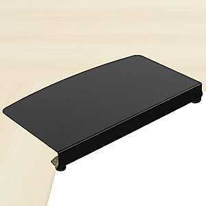 VIVO Clamp-on 17 inch Corner Desk Connector Platform for L-Shaped Workstations, Workspace Extender, Black, DESK-AC07C