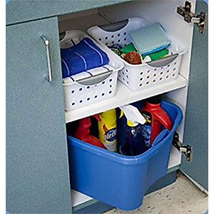 Sterilite 16228012 Small Ultra Plastic Storage Organizer Basket, White (24 Pack)