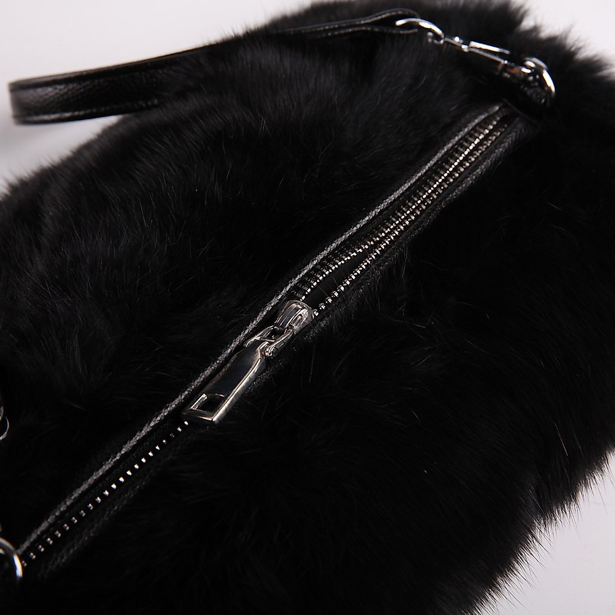 URSFUR Women Warm Hand Muff Genuine Rabbit Bag Purse Winter Hand Warmer