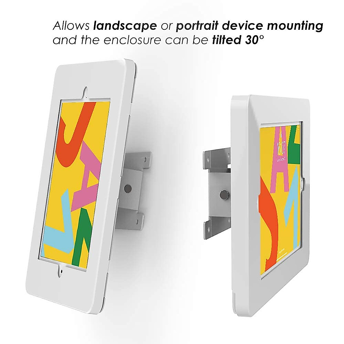 Beelta Tablet Wall Mount Compatible with 10.2 inch iPad 7 8 9 Swivel Base, Key Lock, All Metal - BSW101T