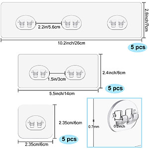 vivinin 15 Pack Shower Caddy Adhesive Replacement, Shower Shelf Adhesive No Drilling, Adhesive Shower Hooks Strong Adhesive, Adhesive Hooks for Showe Caddy, Soap Holder, And Kitchen Racks