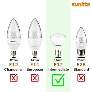 Sunlite 80334-SU LED A15 Light Bulb, 6 Watts (40W Equivalent), Intermediate Base (E17), 480 Lumens, Dimmable, Frosted Finish, ETL Listed, 1 Count, 3000K Warm White