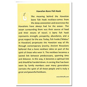 KanaKala Pacific Hawaiian Hand Carved Bone Fish Hook Necklace