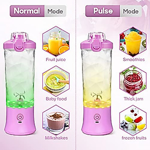 20 Oz Portable Blender for Shakes and Smoothies,4000mAh Electric Juicer, 270W Motor Smoothie Blender with BPA-Free & IP67 Waterproof, USB Fresh Juice Blender with 2 Mixing Modes for Travel, Gym