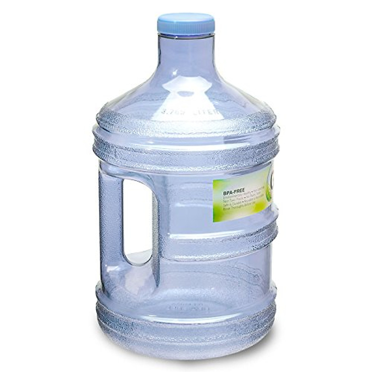 For Your Water 1 Gallon 3.7 Liter BPA Free Plastic Reusable Sport Water Bottle Container Jug with Handle and with 48MM Screw Cap 6.5" x 11. 5" - Blue