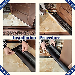 Door Draft Stopper, Draft Stopper for Bottom of Door SHMILY Adjustable Size from 32" to 38", Cover Gap Up to 1.5". Dust-Proof, Draft-Proof, Water-Proof, Winter-Proof, Block Light, Block Noise(Brown)