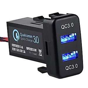 Cllena Quick Charge 3.0 Dual USB Port Charger Socket for Toyota
