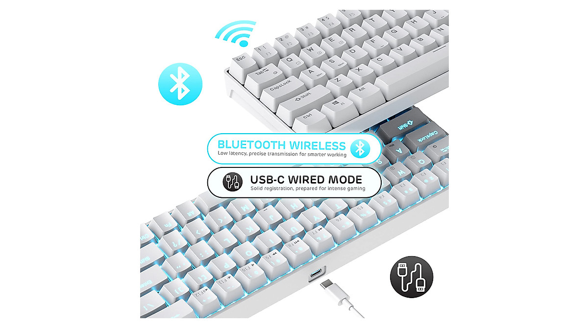 RK68 Wireless Hot-Swappable 65% Mechanical Gaming Keyboard